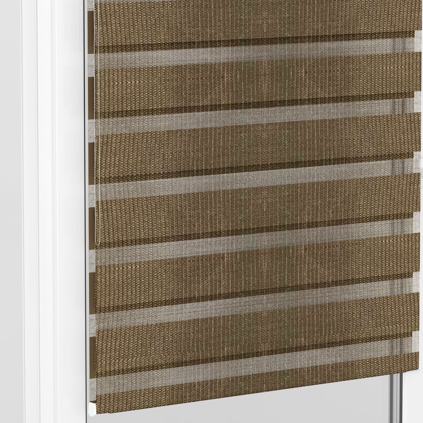 Solid Umber Brown Day and Night Blind – Blinds4value.co.uk